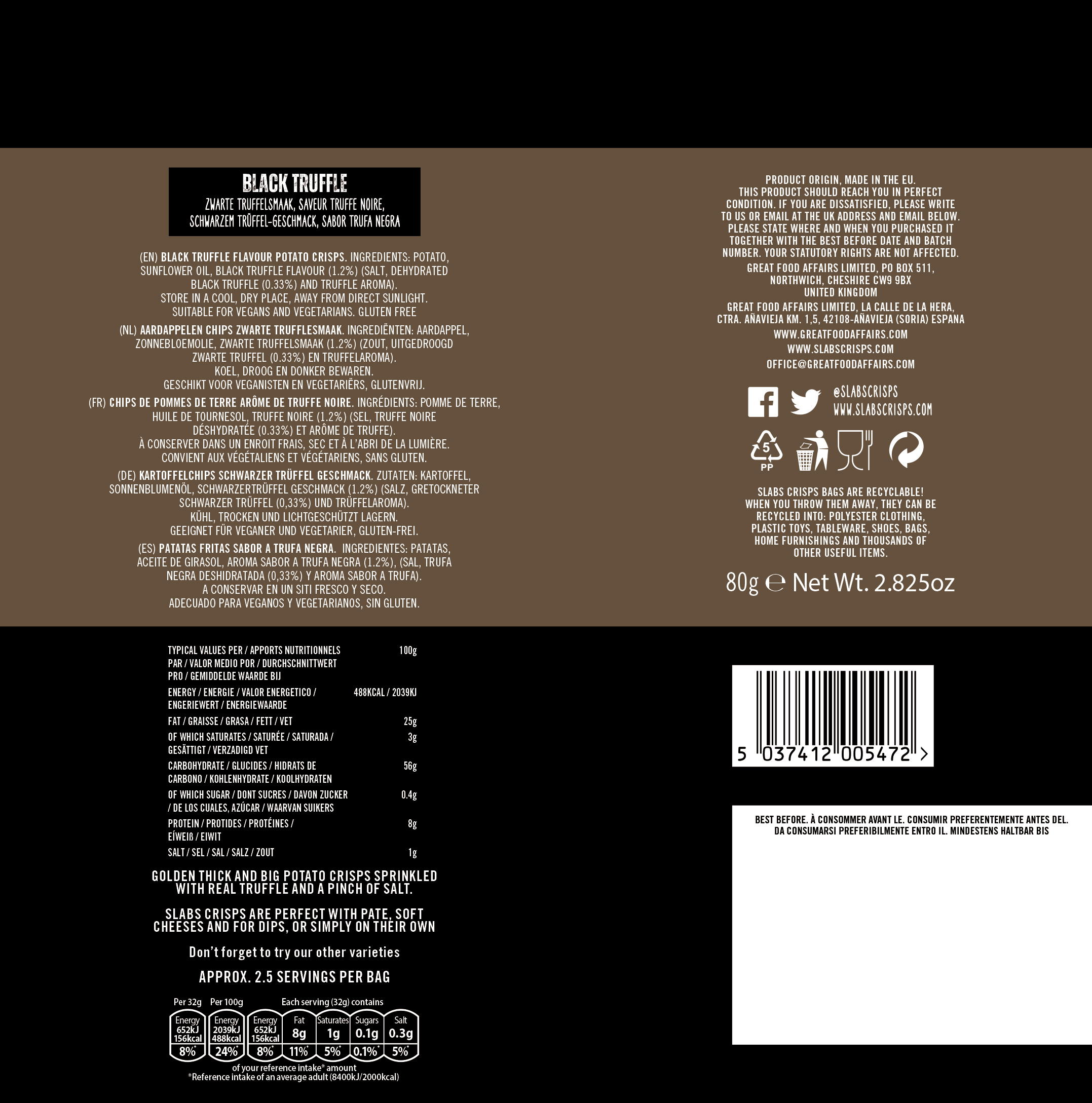 BLACK TRUFFLE 80g (2.8oz) big bag – We Love Crisps