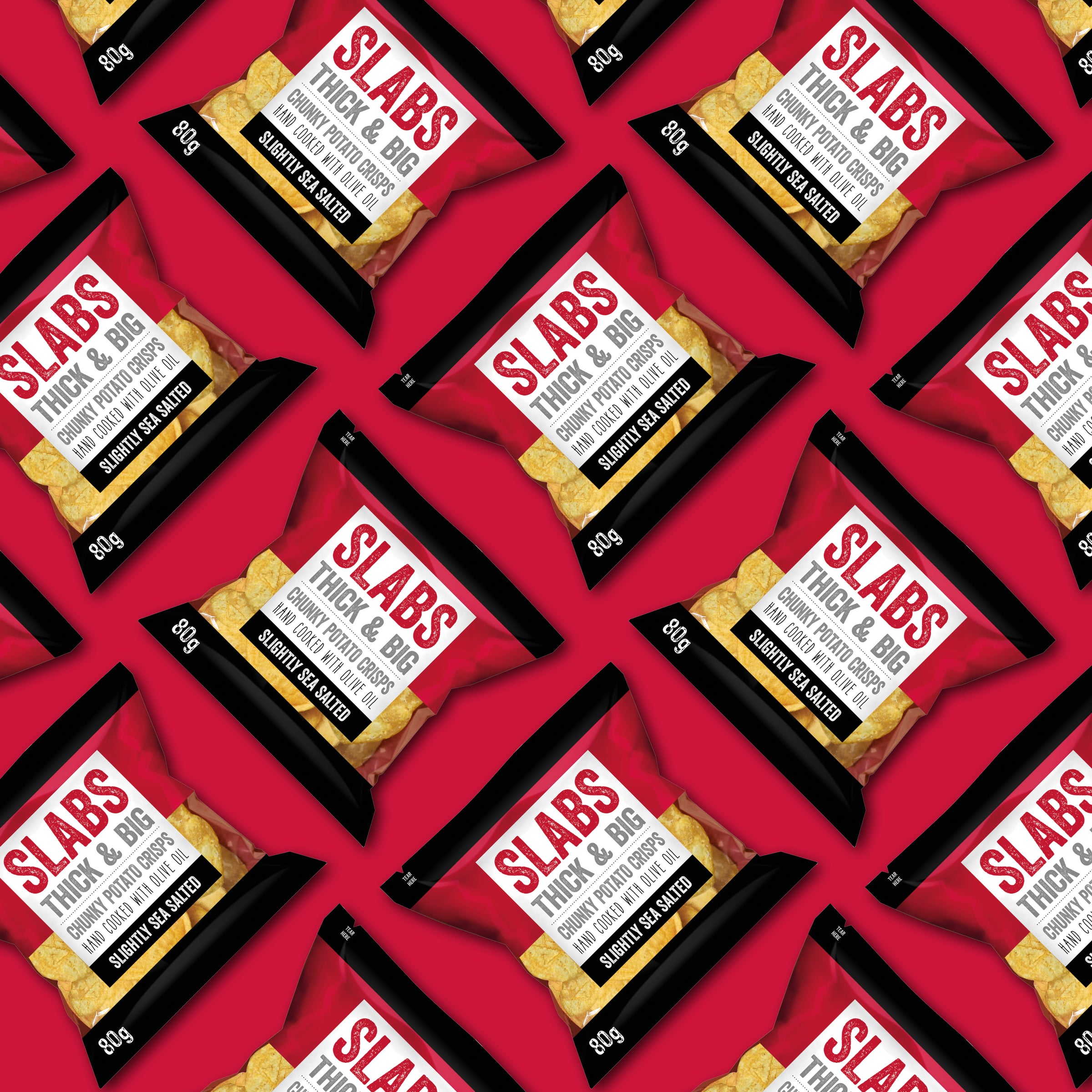 SLABS SLIGHTLY SEA SALTED 80g (2.8oz) big bag – We Love Crisps